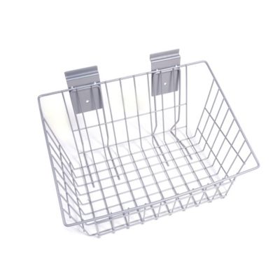 CrownWall Garage Organization Medium Wire Basket for Slat Wall, Grey at ...