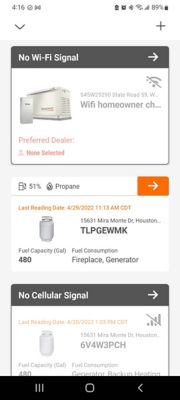 Generac Propane Tank Fuel Level Monitor at Tractor Supply Co.