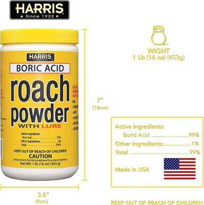Harris 16 oz. Boric Acid Roach Killer Powder with Lure at Tractor ...