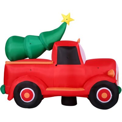 Fraser Hill Farm 6 ft. Pre-Lit Inflatable Pickup Truck Christmas ...