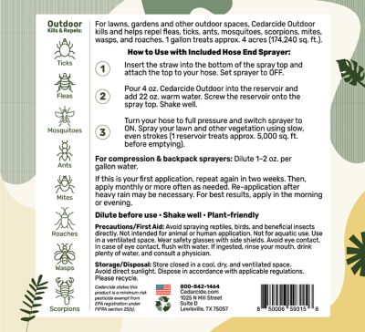 Cedarcide 1 gal. Outdoor Bug Control (PCO Choice Concentrate ...