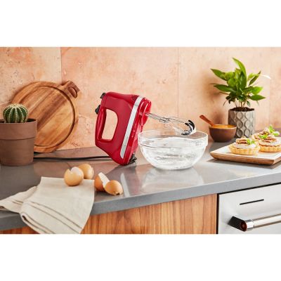 KitchenAid 6-Speed Hand Mixer with Flex Edge Beaters, Empire Red