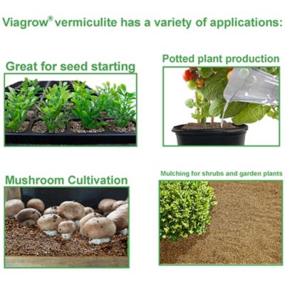 Viagrow Organic 8 cu. ft. 4CF Bags of Perlite and Vermiculite Soil Additive Growing Medium 236 ...