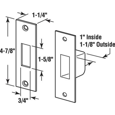 Prime-Line 4-7/8 in. Steel Brass Plated Armored Security Box Strike ...