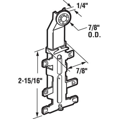 Prime-Line 7/8 in., Round Edge Nylon Wheel Top Mount Closet Door Roller ...