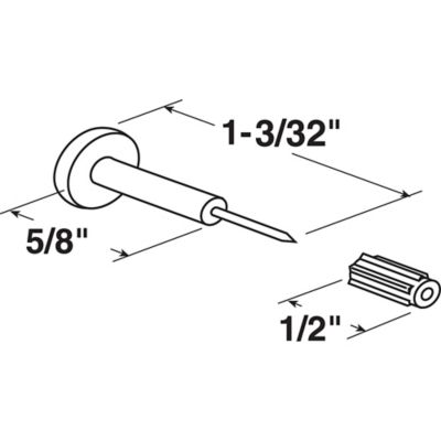 Prime-Line Window Grid Retainer Pins and Sleeves, 1-1/16 in., Plastic ...