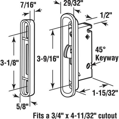 Coolibar Vrae Wrap Prime-Line Mortise Lock & Keeper - 3-9/16 In. Steel ...