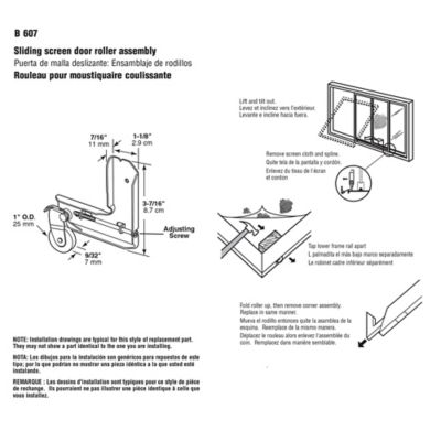 Prime-Line 1 in. Screen Door Roller and Corner, Fits Metal Industries ...