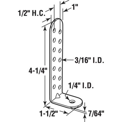 Prime-Line Hurricane Condenser Brackets, 4-1/4 in., Steel, Zinc Plated ...