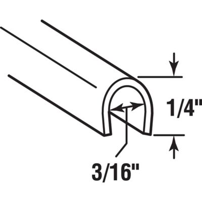 Prime-Line 3/16 in. x 72 in. x 1/4 in. Track Repair Cap, Stainless ...
