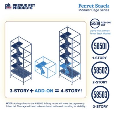 Prevue Pet Products Stacking Ferret Cage, 72 in. x 20 in. at Tractor ...