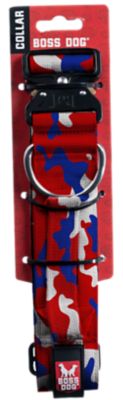 Boss Dog Tactical Dog Collar, L,Red/White/Blue at Tractor Supply Co