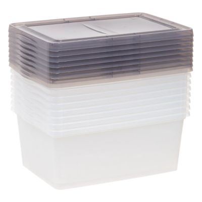 IRIS USA 17 Quart Snap Tight Plastic Storage Bin - 8 Pack