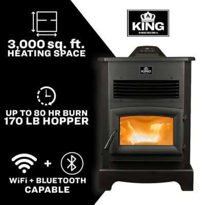 King Pellet Stove, 2,200 sq. ft., 170 lb. Hopper Capacity at Tractor ...