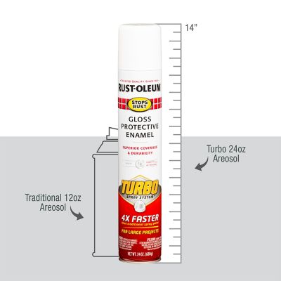 Rust-Oleum 24 oz. White Stops Rust TURBO Spray System Spray Paint ...
