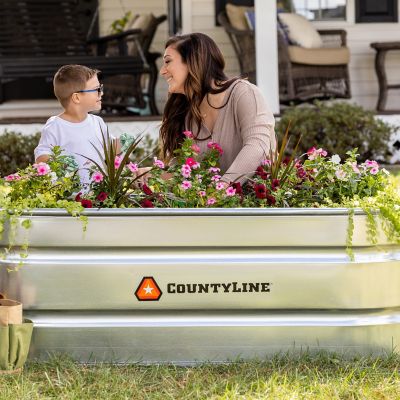 CountyLine 170 gal. Oval Galvanized Stock Tank, 2 ft. X 6 ft. X 2 ft ...