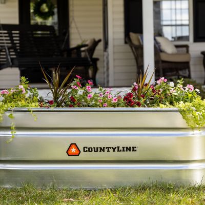 CountyLine 170 gal. Oval Galvanized Stock Tank, 2 ft. X 6 ft. X 2 ft ...