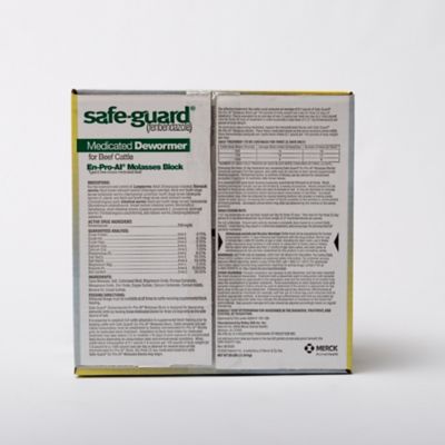 Merck Safe-Guard Medicated Cattle Dewormer En-Pro-Al Molasses Block, 25 ...