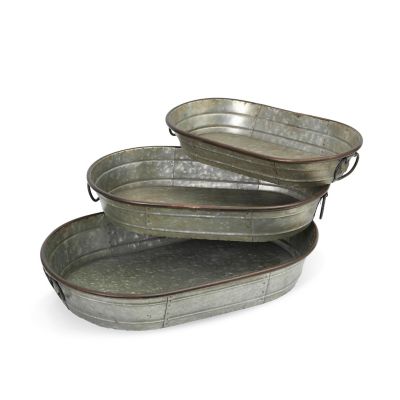 GIL Set of 3 Oval Metal Trays, 2342370HDEC at Tractor Supply Co.