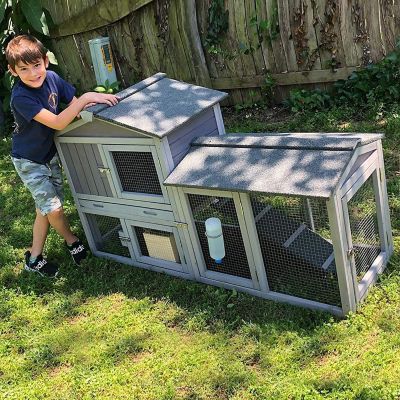 Aivituvin 2-Story Indoor/Outdoor Rabbit Hutch, Easily Combines with ...