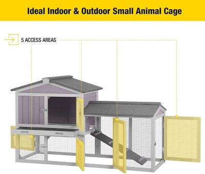 Aivituvin 2-Story Indoor/Outdoor Rabbit Hutch, Easily Combines with ...