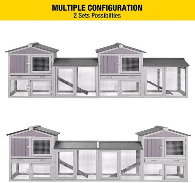 Aivituvin 2-Story Indoor/Outdoor Rabbit Hutch, Easily Combines with ...