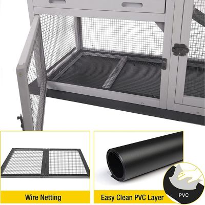 Aivituvin 2-Story Indoor/Outdoor Rabbit Hutch with Wire Mesh Floor and ...
