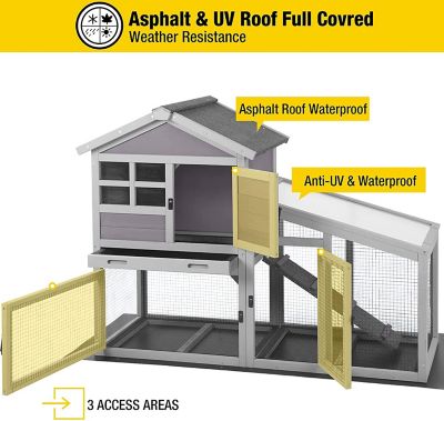 Aivituvin 2-Story Indoor/Outdoor Rabbit Hutch with Wire Mesh Floor and ...