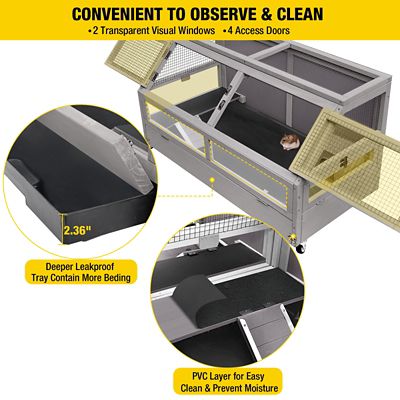 Aivituvin Large Wooden Guinea Pig Cage, 39.45 in. x 19.7 in. at Tractor ...