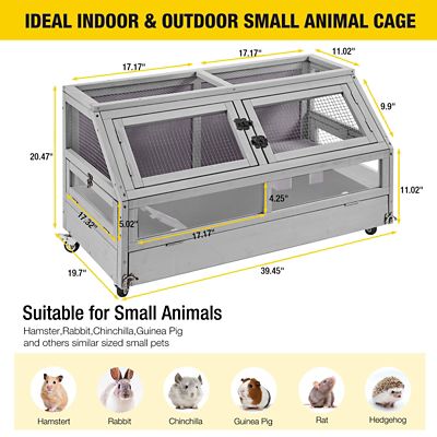Aivituvin Large Wooden Guinea Pig Cage, 39.45 in. x 19.7 in. at Tractor ...