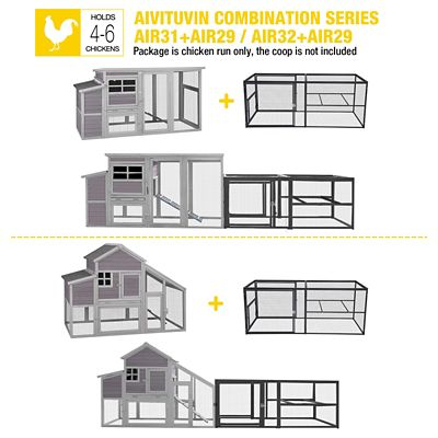 Aivituvin Metal Chicken Coop Extension Run, Combines with AIR27, AIR31 ...