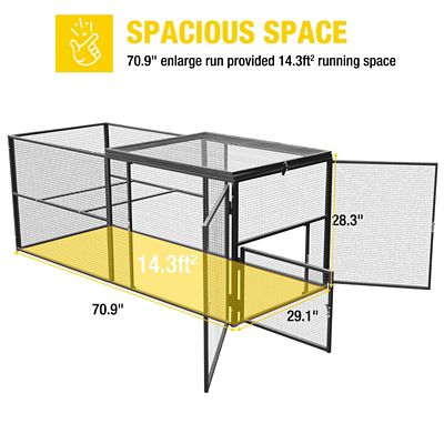 Aivituvin Metal Chicken Coop Extension Run, Combines with AIR27, AIR31 ...