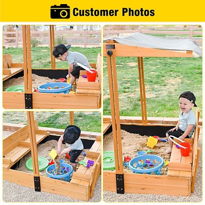 Aivituvin Kids' Sandbox with Cover & Bench, GUT05 at Tractor Supply Co.