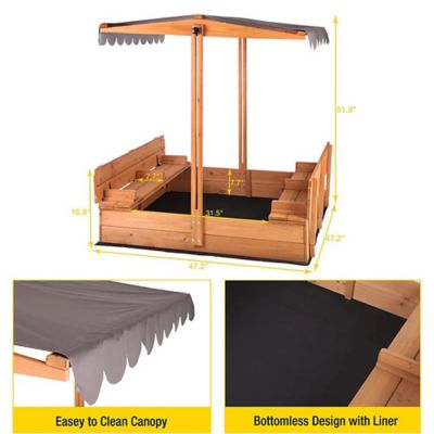 Aivituvin Kids' Sandbox with Cover & Bench, GUT05 at Tractor Supply Co.
