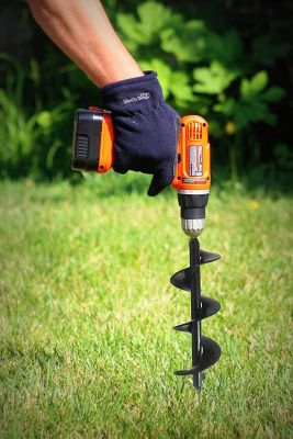 Ashman 12 in. Long Heavy-Duty Steel Auger, Helical Screw Blade Hand ...