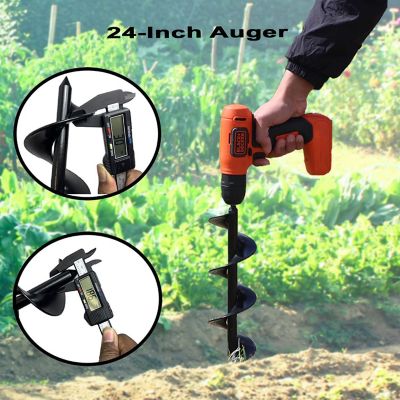 Ashman 24 in. Long Heavy-Duty Steel Auger Bit, Helical Screw Blade Hand ...