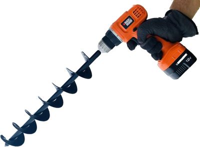 Ashman 24 in. Long Heavy-Duty Steel Auger Bit, Helical Screw Blade Hand ...