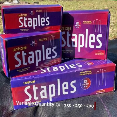 Ashman 6 in. 11-Gauge Galvanized Sod Staples Garden Stakes, Rust ...