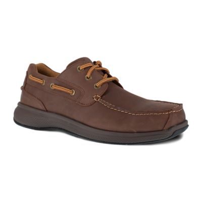 Florsheim Work Bayside Safety Toe Casual Boat Shoe, 11 EEE,Brown at ...