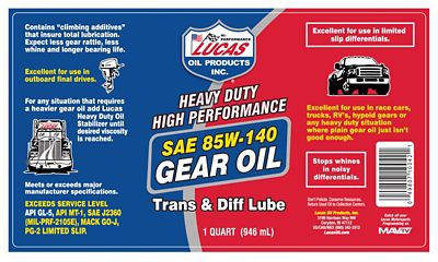 Lucas Oil Products 1 qt. SAE 85W-140 Heavy-Duty Gear Oil at Tractor ...