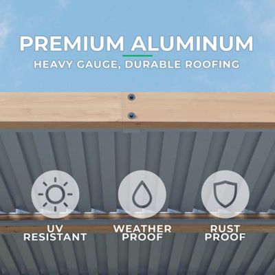 Yardistry 10 ft. x 20 ft. Meridian Wood Room with Louvered Roof at ...