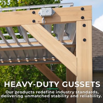 Yardistry 10 ft. x 12 ft. Meridian Wood Room with Louvered Roof at ...