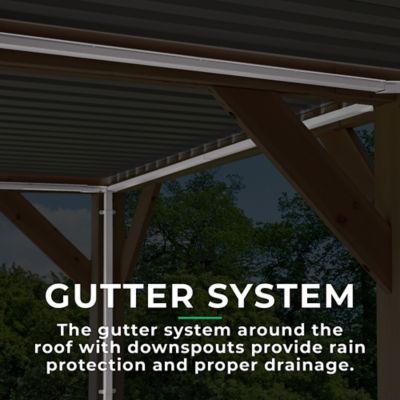 Yardistry 10 ft. x 12 ft. Meridian Wood Room with Louvered Roof at ...