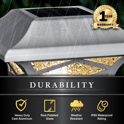 Classy Caps 20-Lumen Kingsbridge Dual Lighted Solar Post Cap, SLK807W ...