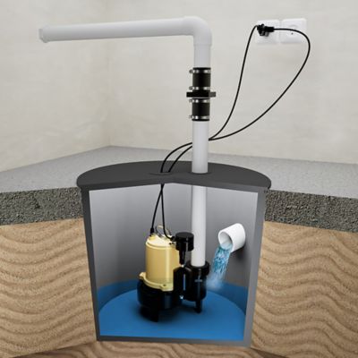 K2 Pumps 1/2 HP Cast Iron Sewage Pump with Piggyback Vertical Switch ...