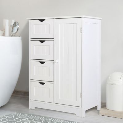 Veikous 23.6 in. L x 11.8 in. W x 31.6 in. H Wooden Bathroom Storage ...