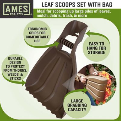 Ames Leaf Collecting Tool Set with Garden Claws and Collapsible Garden ...
