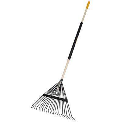 True Temper 54 in. 22-Tine Hardwood/Steel Handle Steel Leaf Rake at ...