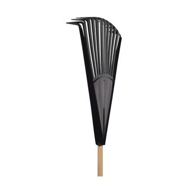 True Temper 24 in. Plastic Clog-Free Tine Leaf Rake with 48 in ...