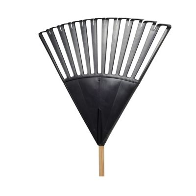 True Temper 24 in. Plastic Clog-Free Tine Leaf Rake with 48 in ...